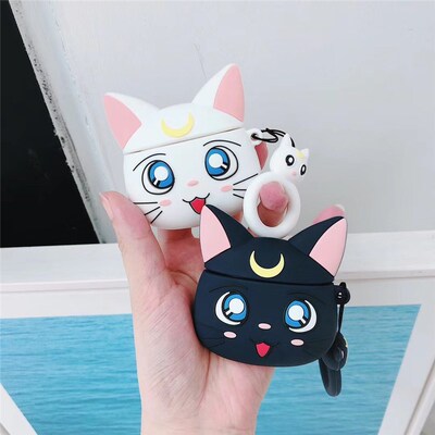 For AirPod 2 Case 3D Moon  Cartoon Soft Silicone Wireles