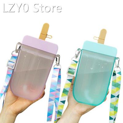 Creative Water Bottle With Straw High-value Cute Ice Cream-s