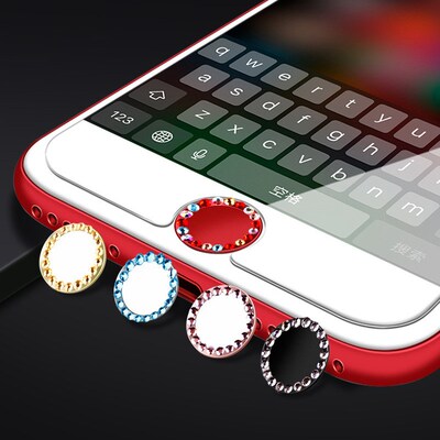 SIANCS Bling Rhinestone Home Button Sticker Cover For iPhon