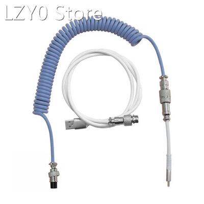Mechanical Keyboard Aviation Connector Coiled Type C USB Cab