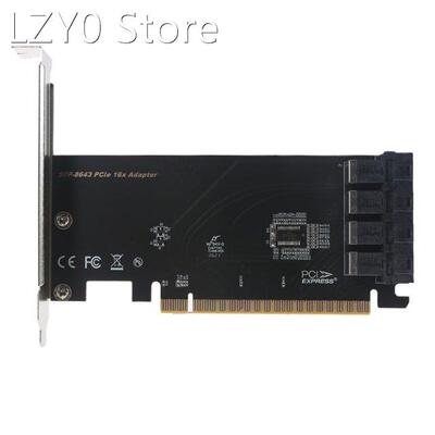 PCIe 16X to 4 Ports SFF-8643 Adapter Card SFF-8639 2.5 Inch