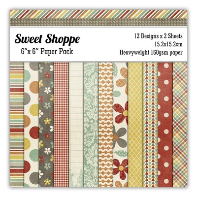 DIY sweet shoppe style Scrapbooking paper pack of 24 sheets