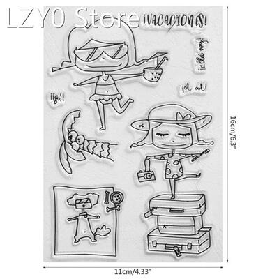 2022 New Travel Girl Silicone Clear Seal Stamp DIY Scrapbook