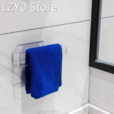 Acrylic Towel Storage Holder Punch Free Black Transparent To