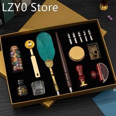 Luxury Fountain Pen Set Vintage Sprinkling Gold Feather Pen