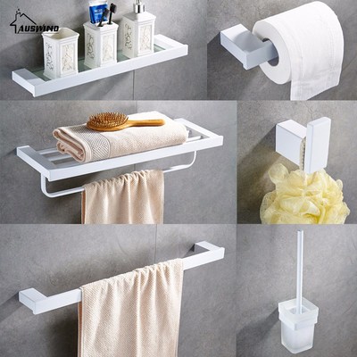 304 Stainless Steel Towel Rack Paint White Bathroom Hardwar