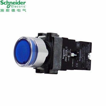 。施耐德蓝色自ZB2B复位2BWLEDWB61C带灯按钮ZB24V XB2BW36B1C=+_虎窝淘