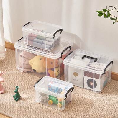 Storage box plastic box transparent dormitory organize boxes