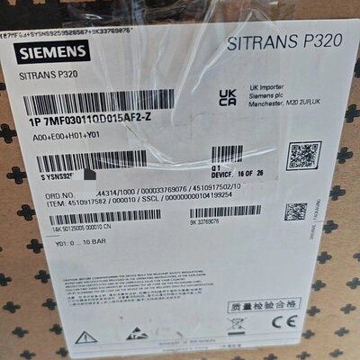 议价压力变送器SITRANS P320SITRANS P4207MF0300