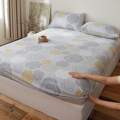 LACASA秋冬加厚磨毛床笠单件原棉床单床罩床套三件套床垫保护套