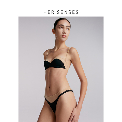 重构系列黑色弧线1/2钢圈文胸