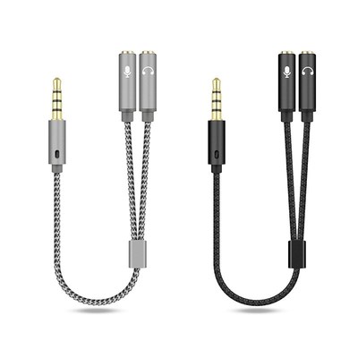 3.5mm Microphone Aux Cable 1 Male 2 Famle Cable Combo Exten