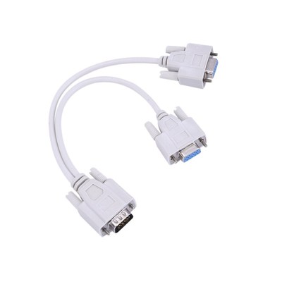 0.2 Meters VGA SVGA 1 PC to 2 Monitor Male to 2 Dual Female