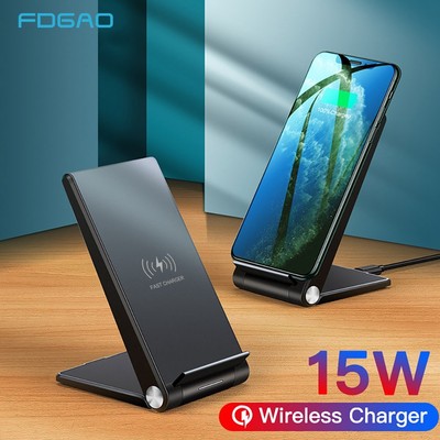 FDGAO 15W Wireless Charger Type C USB Foldable Qi Fast Char