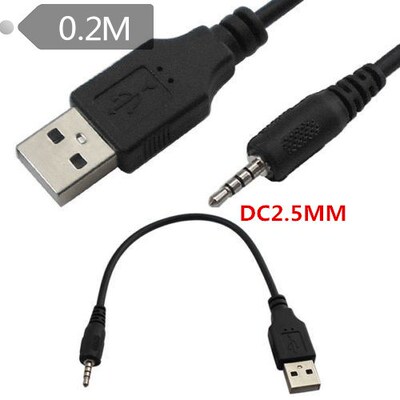 20cm 2.5mm Male Jack Plug to USB 2.0 Male Data Extender Aud
