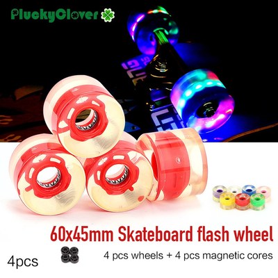 4pcs Skateboard Flash Wheel 60mmx45mm Longboard Flashing Rol