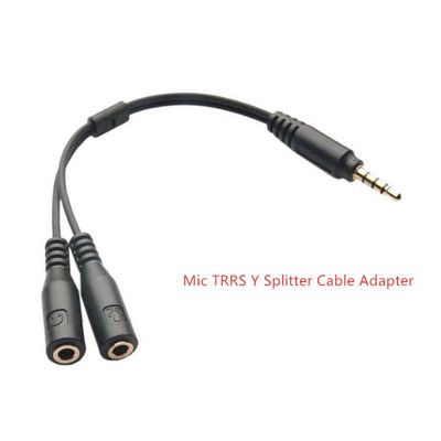 3.5mm Microphone Headset Audio Splitter Cable Female To 2 M