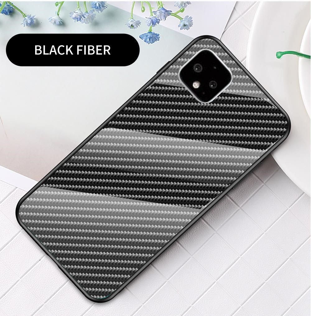 Google Pixel 2 3 3A 4 XL Case Luxury Carbon Fiber Tempered G_虎窝淘