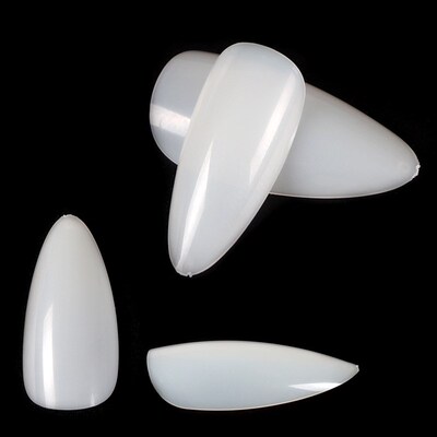 100/500pcs/bag Almond False Nails Clear Nail Tips Full Cove