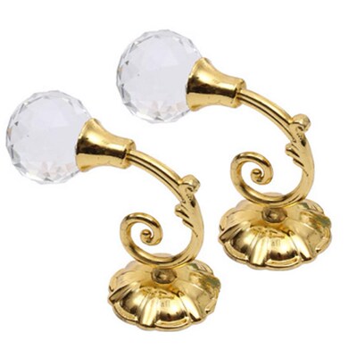 Metal Crystal Glass Curtain Holdback Wall Tie Back Hooks Han
