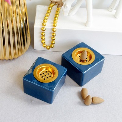 Ceramic Backflow Censer Incense Burner Creative Square Ceram