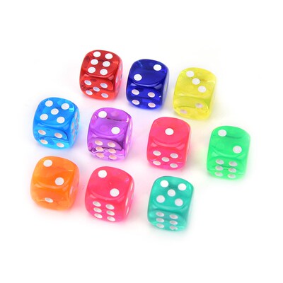 10Pcs Square Transparent Dice Acrylic Craps Casino Bar Toy
