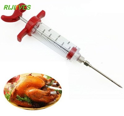 30ML Kitchen Syringes Stainless Steel Needles Injector Meat