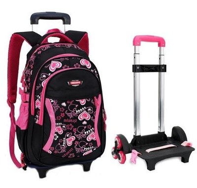 Kid's Travel Rolling luggage Bag School Trolley Backpack gi