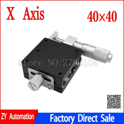 X Axis 40*40mm Knob Micrometer Sliding stage Guide Rail Type
