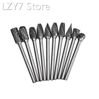 10pcs tungsten carbide drill chuck bits for metal burr tungs