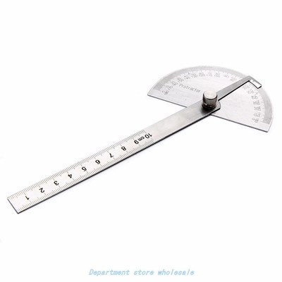 Stainless Steel 180 Degree Protractor Angle Finder Rotary Me