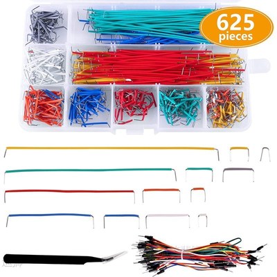 625 Pieces Jumper Wire Kit, 560pcs Preformed Breadboard Jump