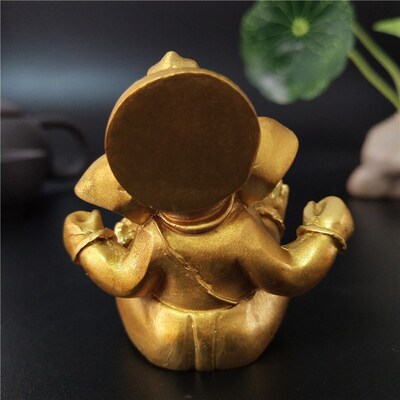 Gold Lord Ganesha Buddha Statue Elephant God Sculptures Gane