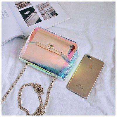 lly transparent bag chain phone change ladies small side bag
