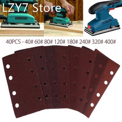 40Pcs 185x95mm 8hole Square Flocking Sandpaper Self-adhesive