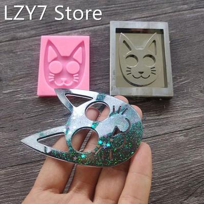 1pcs DIY Resin Mold Super Glossy Self-defense Cat Keychain P