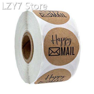 100-500pcs 1 Inch Happy Mail Stickers Scrapbooking Round Kra