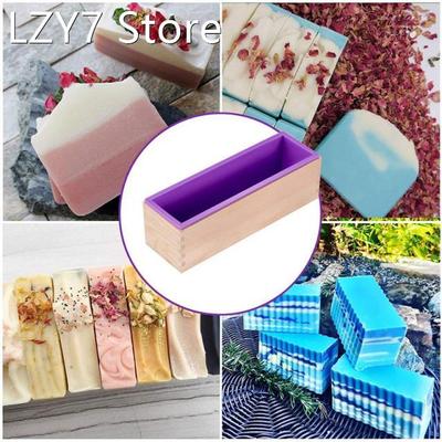1200ml Silicone Soap Mold Rectangular Wooden Box With Flexib