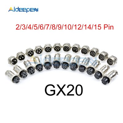 1set GX20 Aviation Connector Male Plug Female Socket Circula