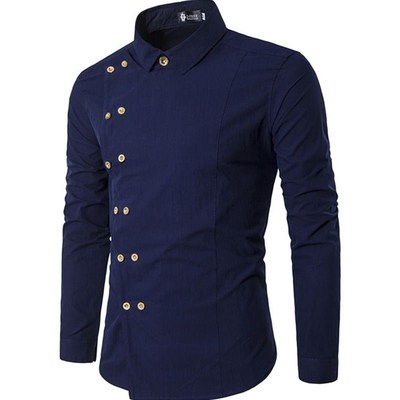 衬衫Mens Formal Shirts Men Long Sleeve Slim Fit  Shirt