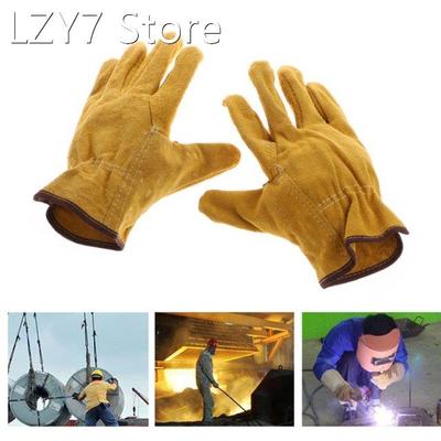 1Pair Cowhide Safety Protective Gloves Welding Welder Work R