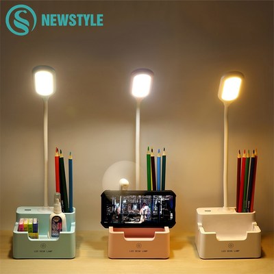 Rechargeable Led able Lamp With Fan ouch Dimmable Desk Lamp