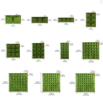 Wall Hanging Planting Bags 4/9/18/49/72 Pockets Green Grow