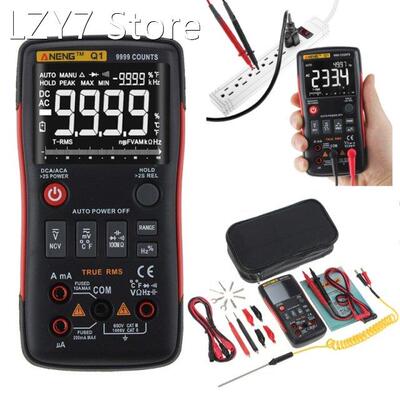 Q1 True-RMS Digital Multimeter Auto Button 9999 Counts Analo