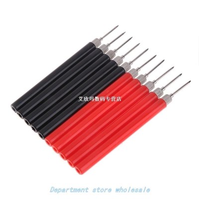 10pcs Spring Test Probe Tip Needle Insulated Test Hook Wire
