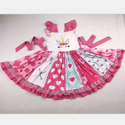 Super cute Valentine's Day ruffle twirl dress top quality g