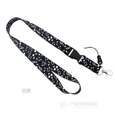 Kawaii Music Note Print Lanyard For keys Phone Neck Straps H