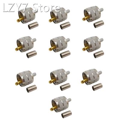10Pcs Crimp UHF PL259 PL-259 Male Plug RF Coaxial Coax Conne