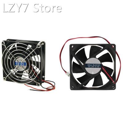 Black Plastic Housing DC 24V CPU Cooling Fan With Metal Fing