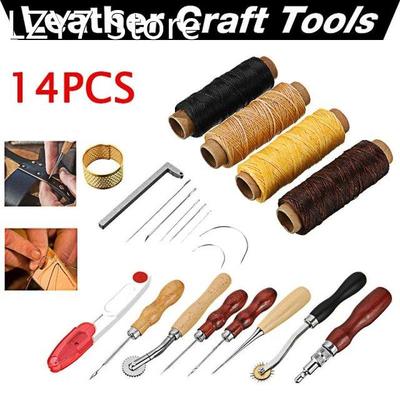 14PCS Professional DIY Leather Craft Tools Kit Hand Sewing S